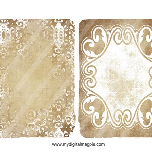 6 Shabby Chic Cards Backgrounds Digital Collage Sheet Printable to ...