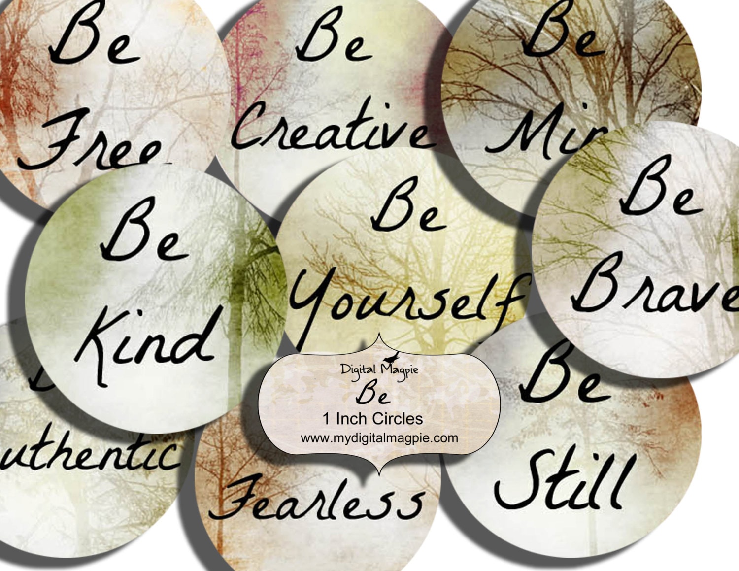1 Inch Circles Inspirational Quotes Digital Collage Sheet - Etsy