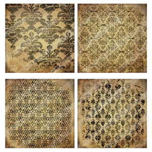 Digital Paper Pack Shabby Vintage Dark Grungy Background Printable ...