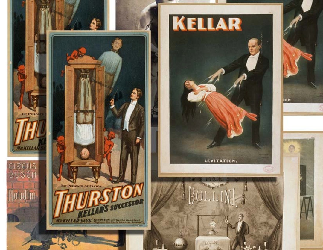 Victorian Magician Vintage Magic Show Poster Digital Collage Sheet ...