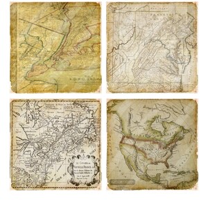 Old Maps Digital Paper Pack Grunge Digital Scrapbook Paper Map 12 X 12 ...