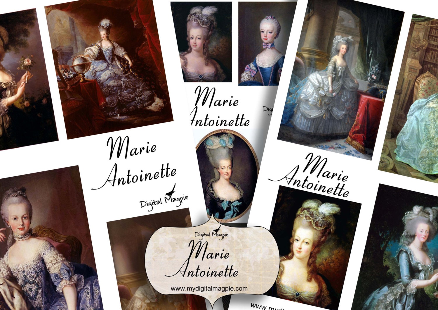 Marie Antoinette Printable Digital Collage Sheet Instant Download ...