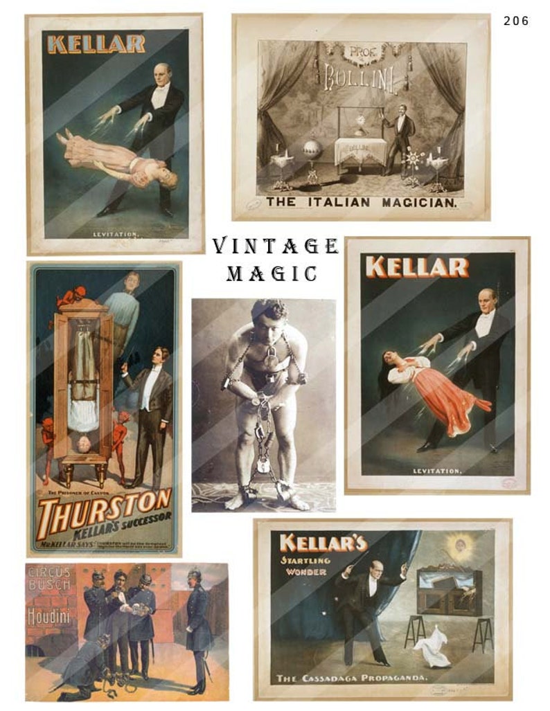 Victorian Magician Vintage Magic Show Poster Digital Collage - Etsy