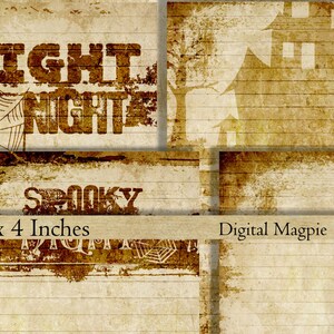 Halloween Digital Lined Paper Notepaper 6 X 4 Printable Vintage Images ...