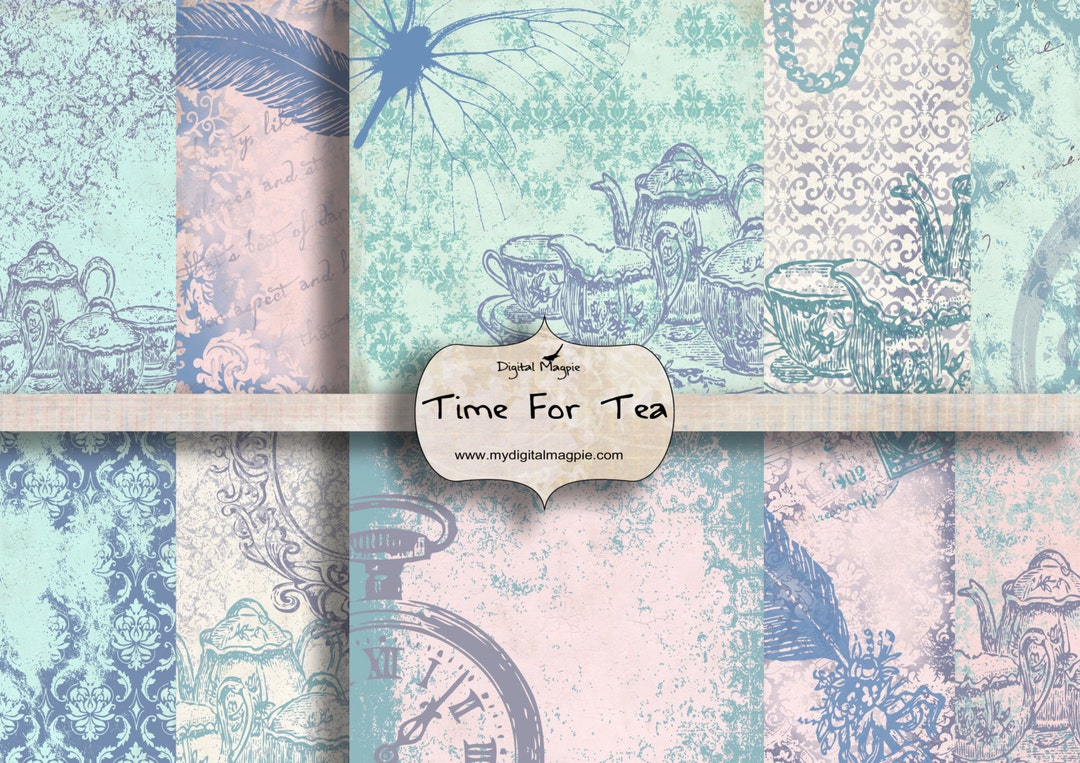 Shabby Chic Vintage Digital Paper Collage Sheet Scrapbook Paper 12 X 12 ...