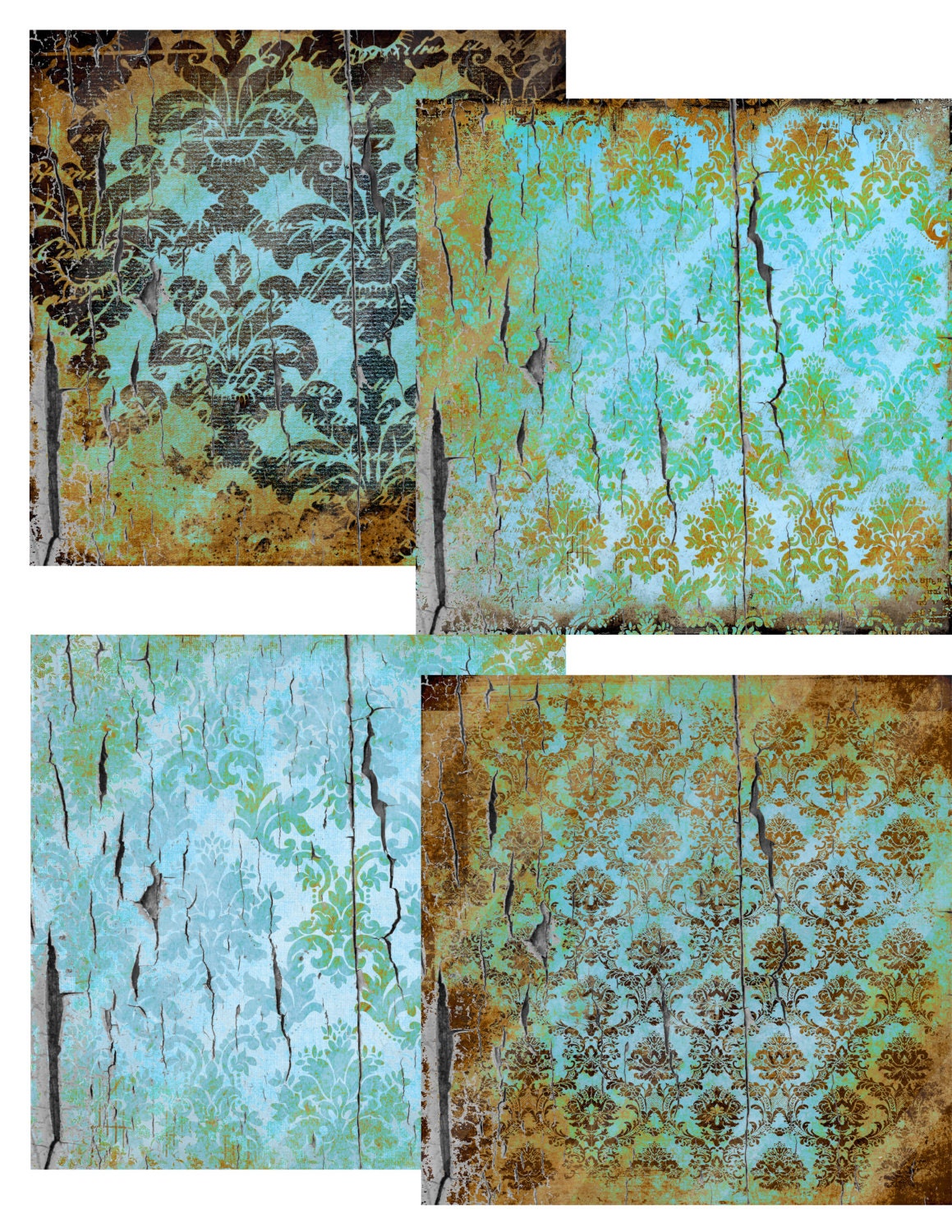 Digital Paper Pack Scrapbook Paper 12 X 12 Digital Collage - Etsy