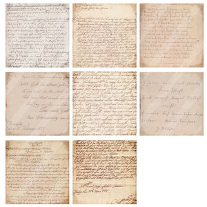 Antique Script Digital Paper Pack Printable Scrapbook Old Paper Vintage ...