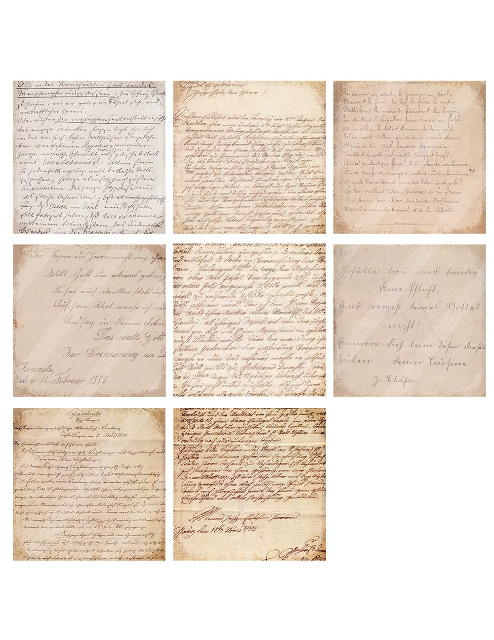 Antique Script Digital Paper Pack Printable Scrapbook Old - Etsy UK