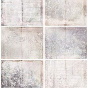 Winter DIY Printable Journal Pages Trees Snow Digital Paper Pack Shabby ...