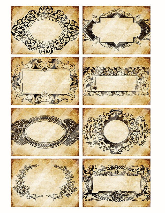 Antique labels printable digital download collage sheet 2.5 x | Etsy