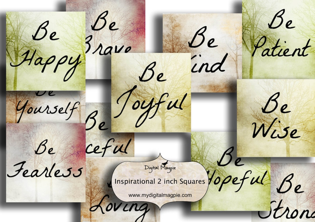 2 Inch Square Inspirational Quotes Digital Collage Sheet Printable ...