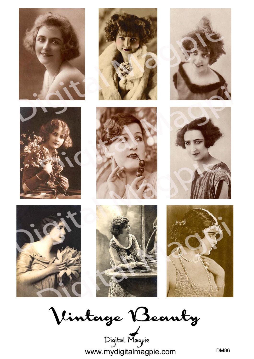 Vintage Ladies Printable Digital Download Collage Sheet Vintage Women ...