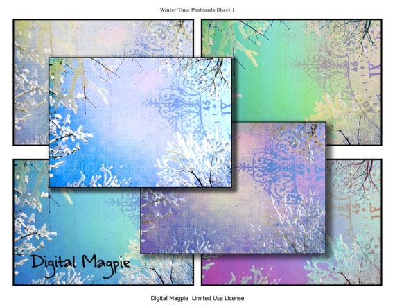 Winter Time 2 Digital Collage Sheets for Instant Download | Etsy