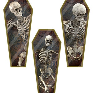 Halloween Bookmark Instant Download Printable Skeleton Bookmarks Coffin ...