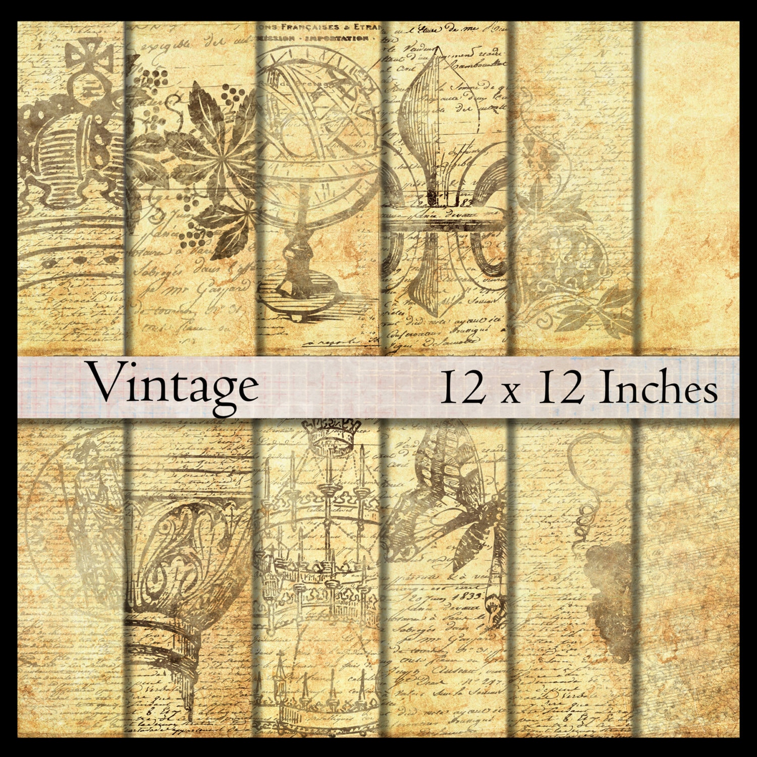Digital paper pack Antique Vintage Victorian scrapbook paper | Etsy