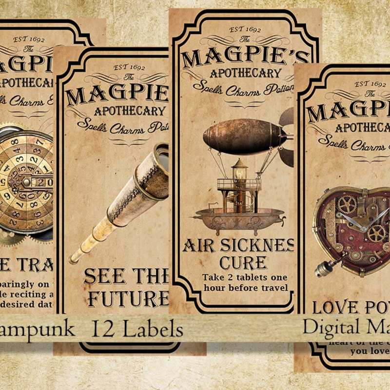 Steampunk Labels - Etsy