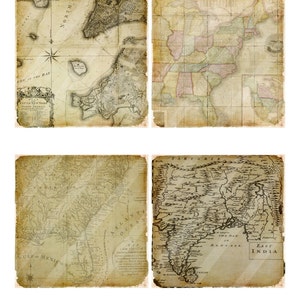 Old Maps Digital Paper Pack Grunge Digital Scrapbook Paper Map 12 X 12 ...