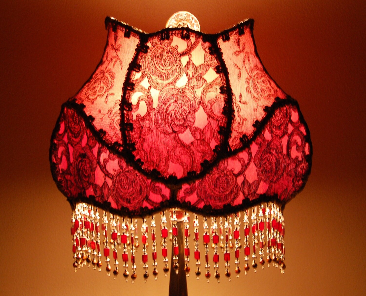 Rare Antique Metallic Lace Hand Beaded Custom Shade & - Etsy