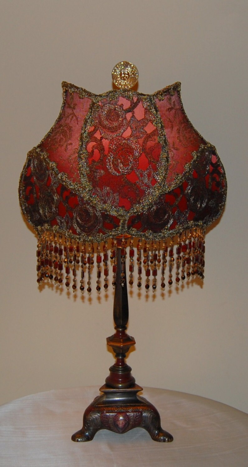 Rare Antique Metallic Lace Hand Beaded Custom Shade & - Etsy