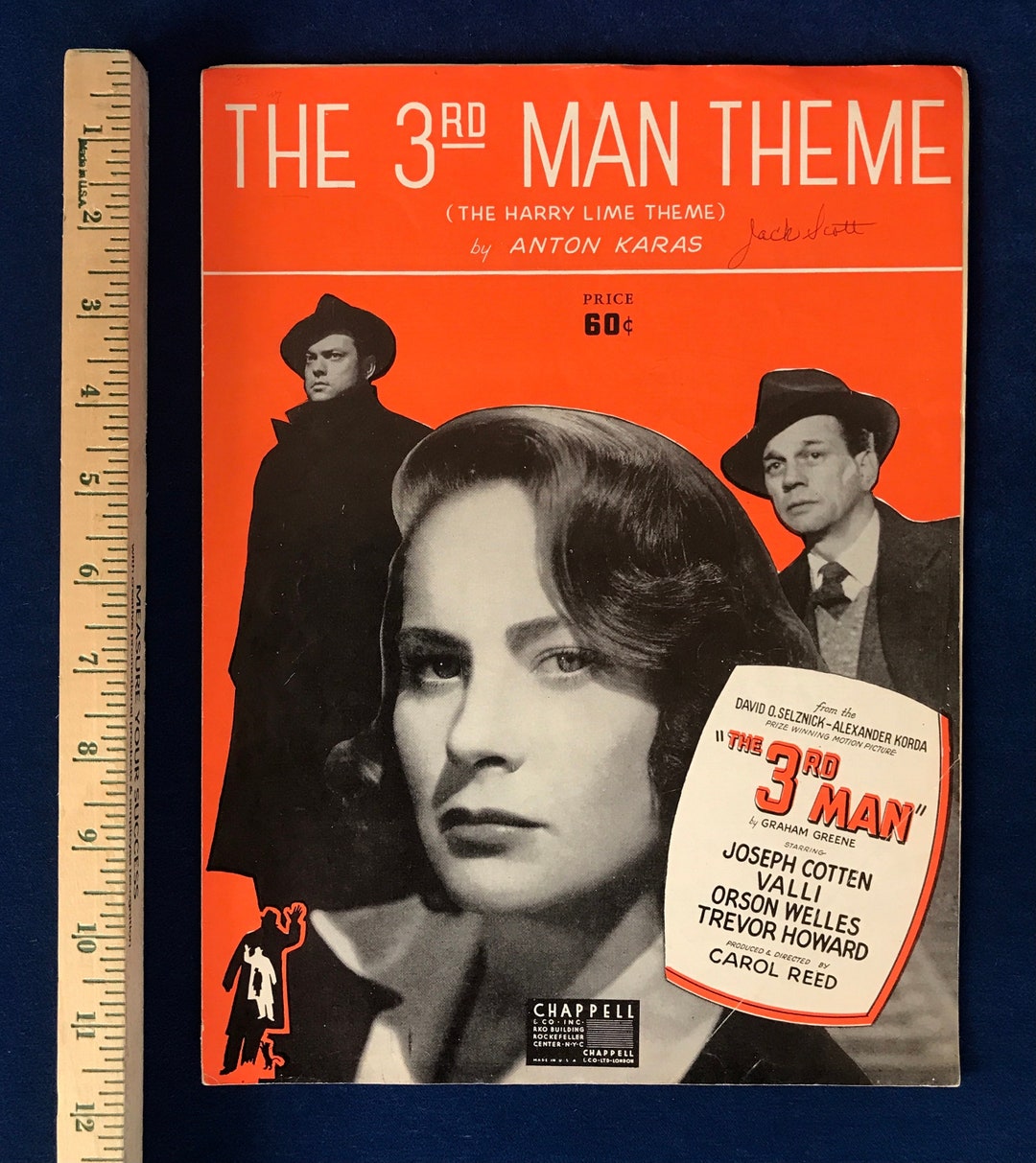THE 3RD third MAN THEME Vintage Movie Sheet Music aka: the Harry Lime ...