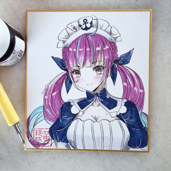 Custom Mini Shikishi Art pen & Ink Made to Order | Etsy