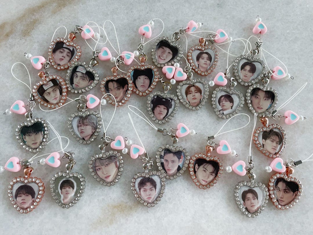 SVT Metal Heart Member Portrait Phone Charm - Etsy