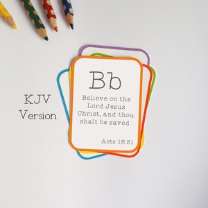 KJV Alphabet Bible Verse Flashcard Set king James Version Printable PDF ...