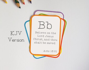 KJV Alphabet Bible Verse Flashcard Set king James Version - Etsy