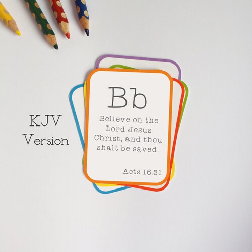 KJV Alphabet Bible Verse Flashcard Set king James Version - Etsy