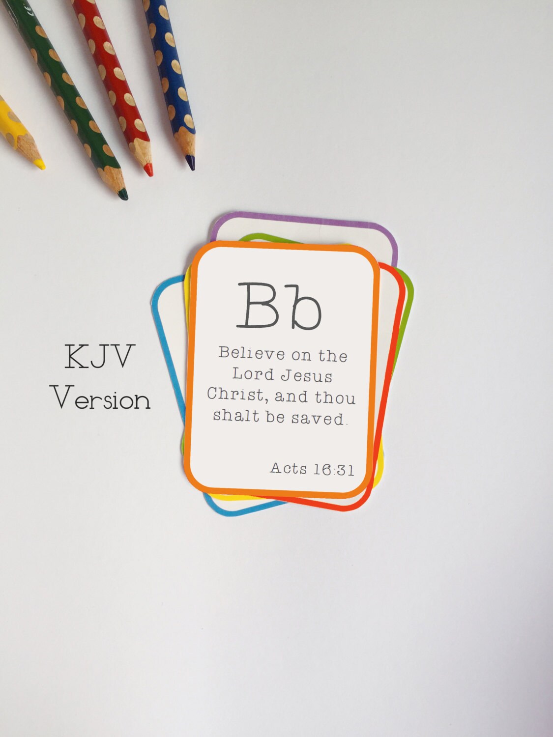 KJV Alphabet Bible Verse Flashcard Set king James Version - Etsy