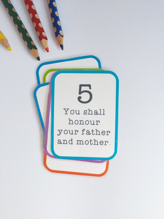 10 Commandments Flashcard Set Printable PDF - Etsy