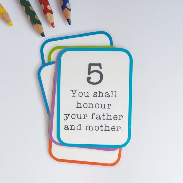10 Commandments Flashcard Printable - Etsy