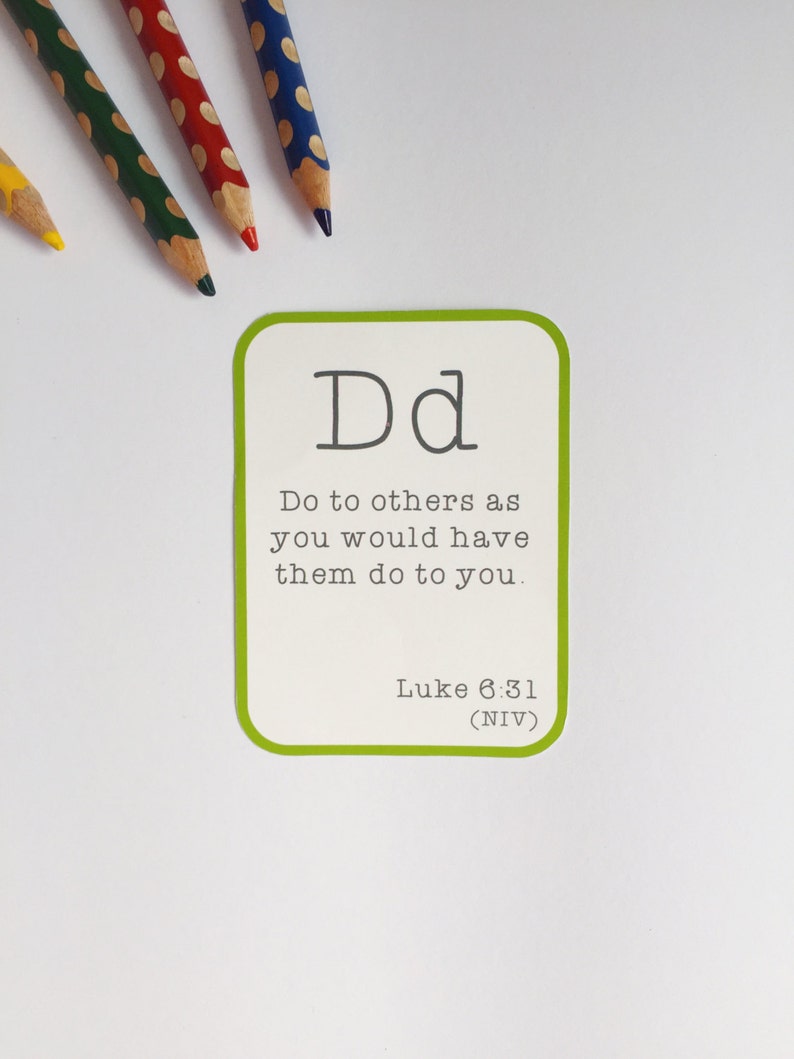 Alphabet Bible Verse Flashcard Set - Printable PDF - Etsy