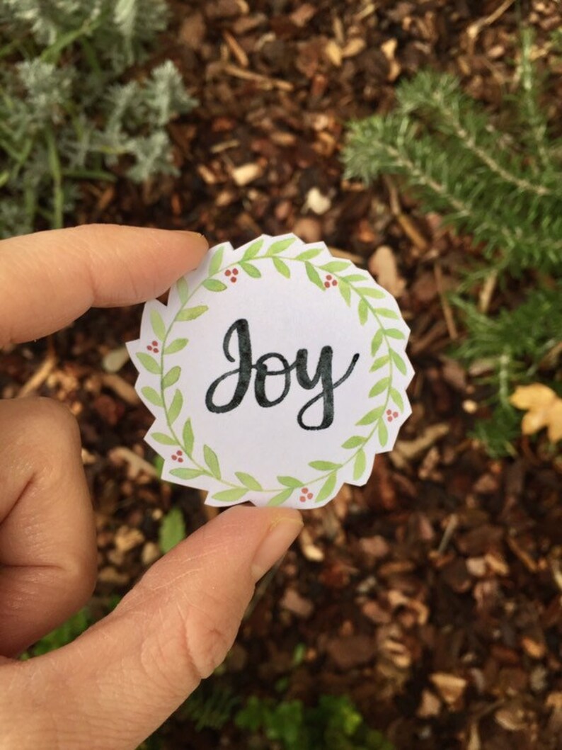 Christmas Gift Tags PRINTABLE PDF Wreath Joy Noel Merry - Etsy