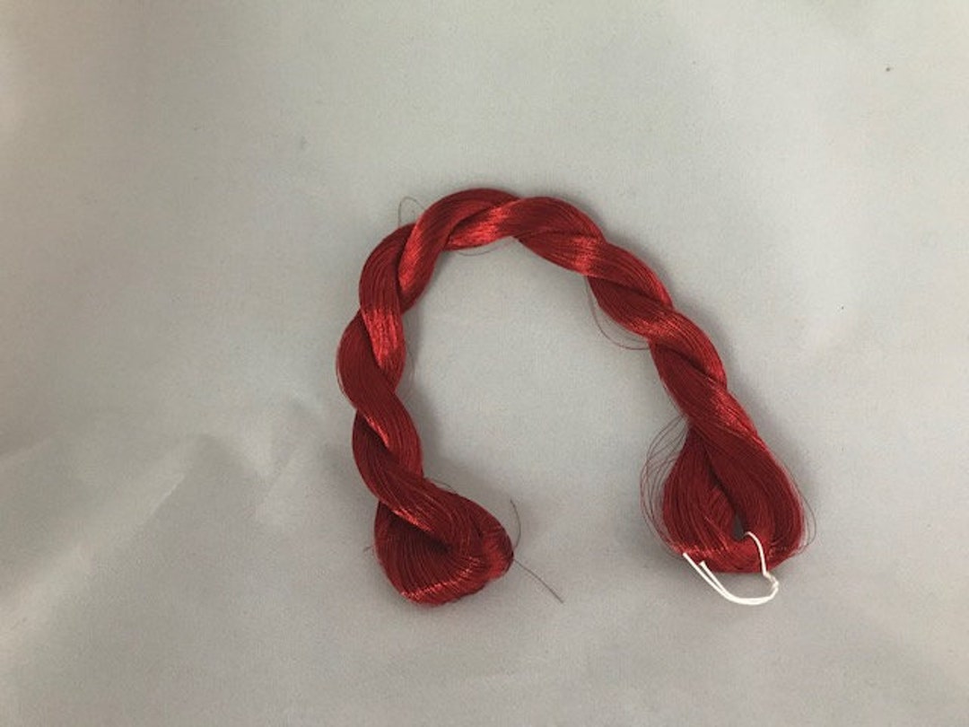 Red Rare Metallic Silk Thread - Etsy
