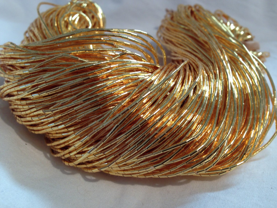 Vintage 24k Gold Couching Thread Wrapped Around Silk ( Early 1920's ...