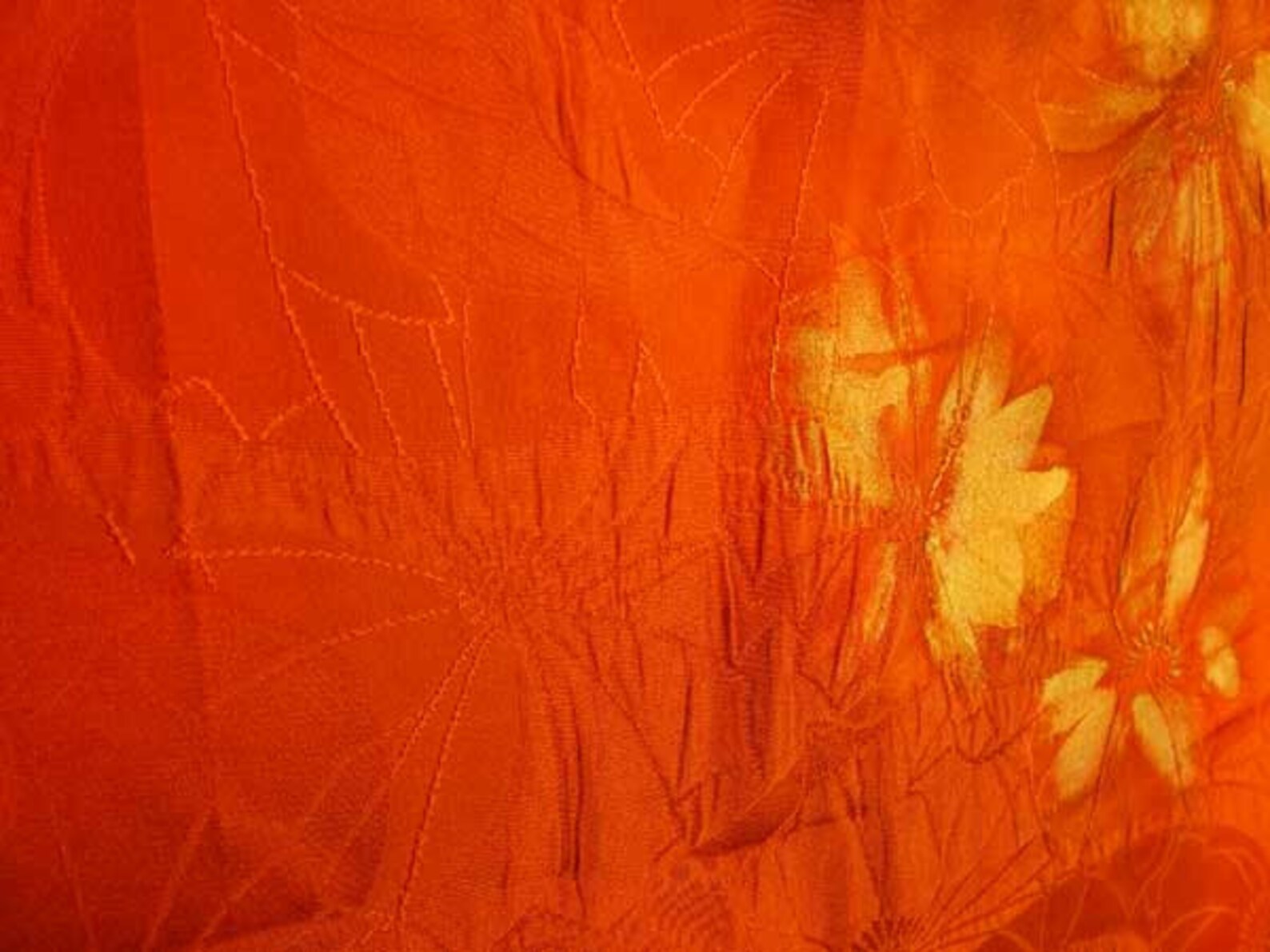 SF685 Vintage Japanese Bright Orange Textured Silk With Dyed - Etsy