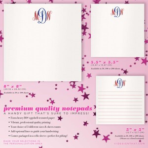 Personalized Square Notepads Custom Monogram Initials, Elegant ...