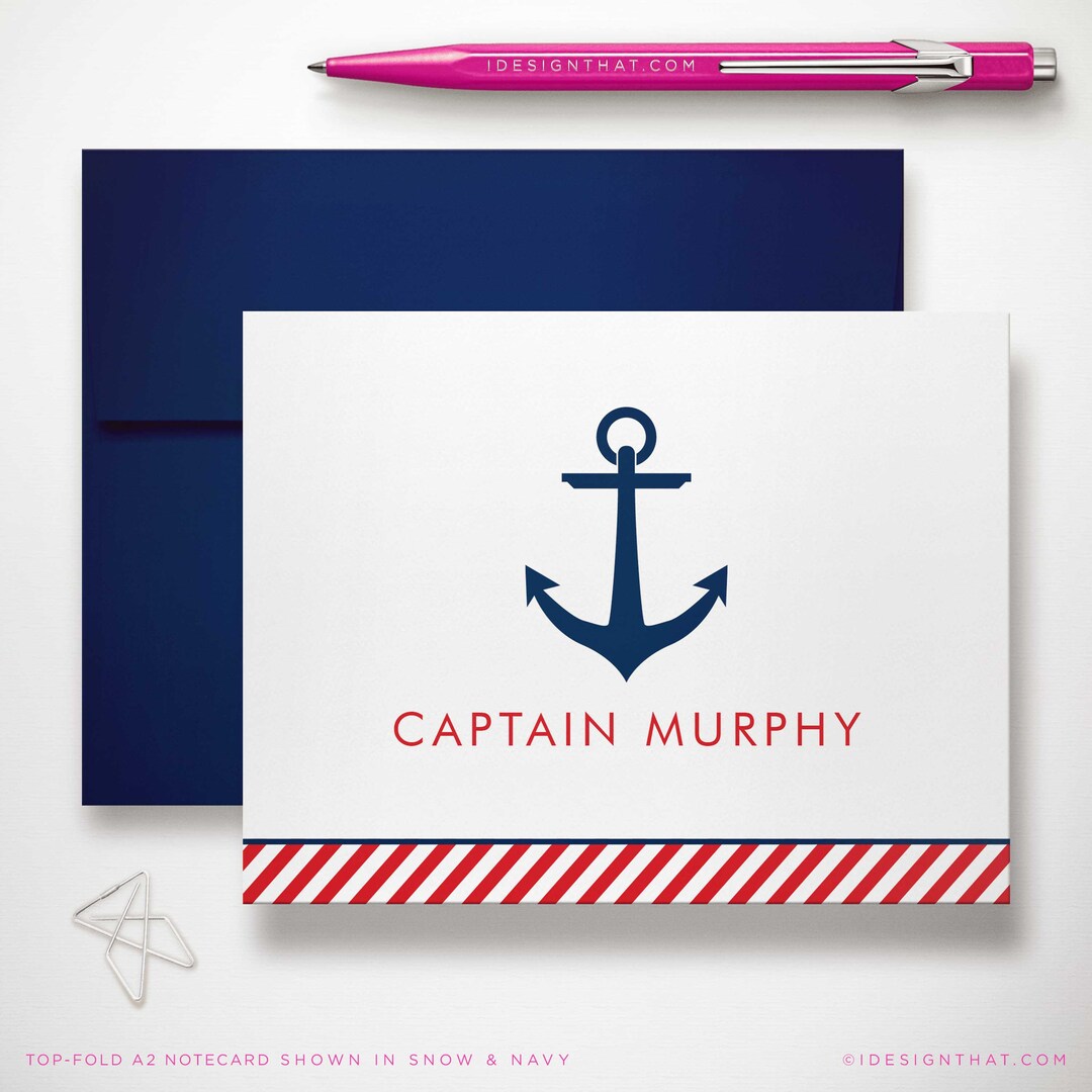 Stationary Sets of Personalized Boat Notecards for Him or Her ...
