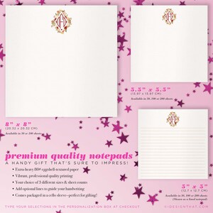 Elegant Square Monogrammed Notepads - Luxe Stationary for Her | FLORAL ...