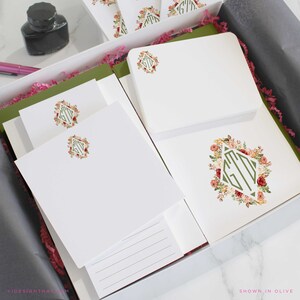 Letter Writing Kit of Monogrammed Stationary for Women Custom - Etsy