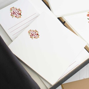 Letter Writing Kit of Monogrammed Stationary for Women, Custom Gift Box ...