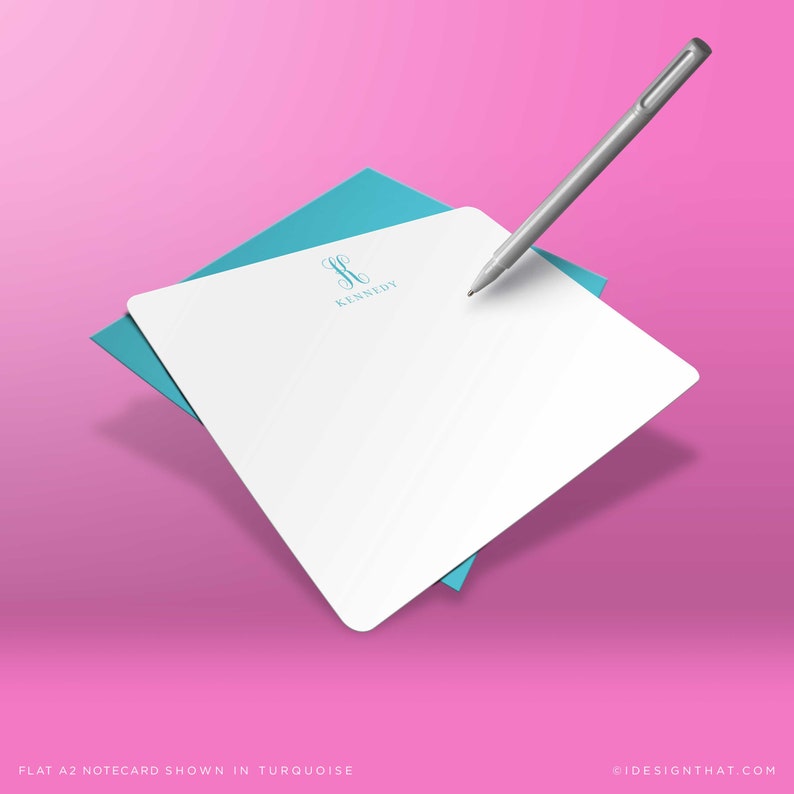 Personalized Flat Notecards, Custom Monogrammed Stationary Set | FAMILY ...