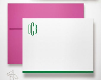 Classic Monogrammed Folded Thank You Note Cards - Etsy