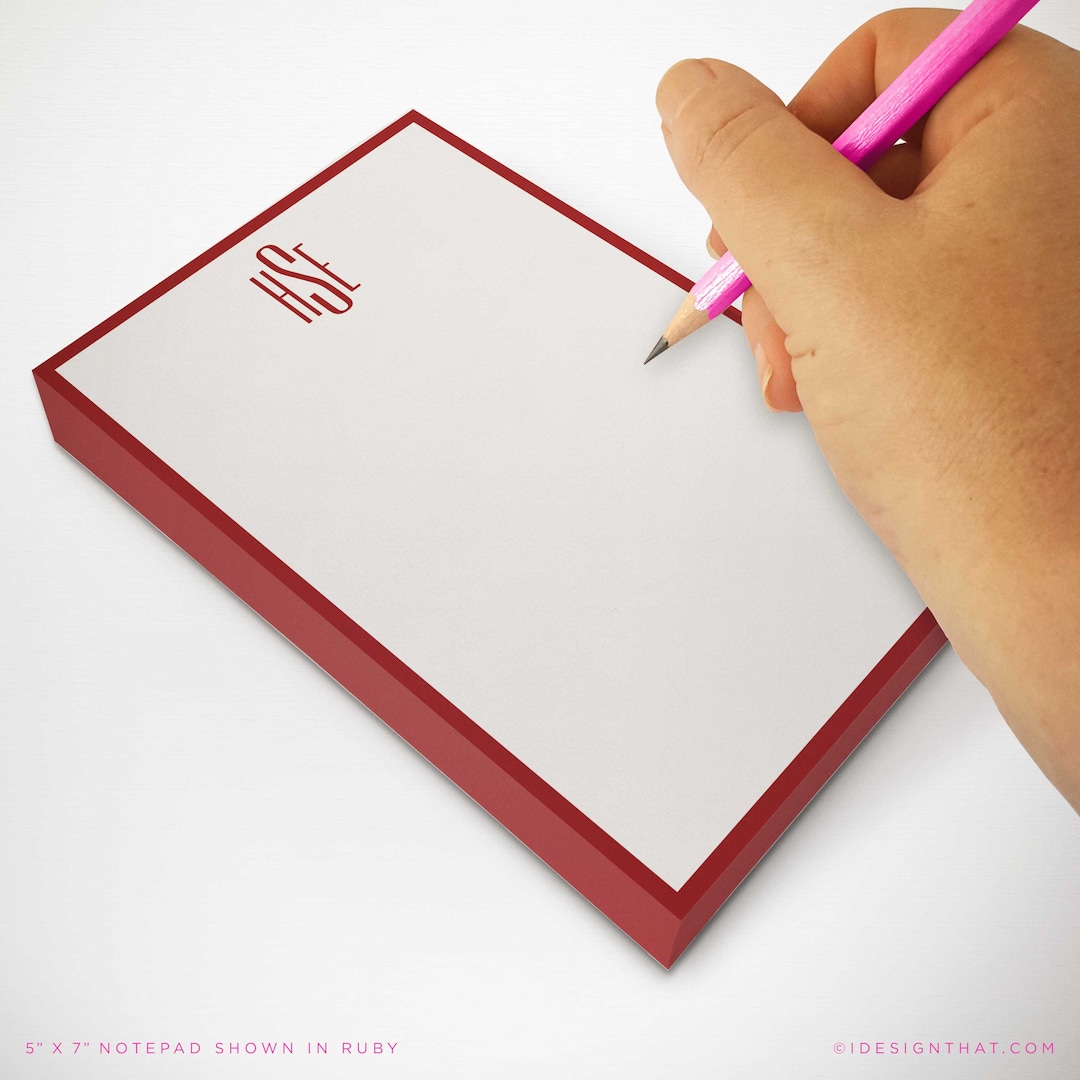Monogrammed Notepads of Personalized Writing Paper for Women or Men ...