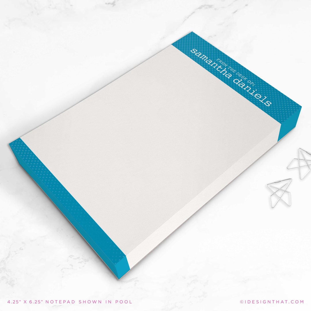 Personalized From the Desk of Notepads, Custom Stationary for Men or ...