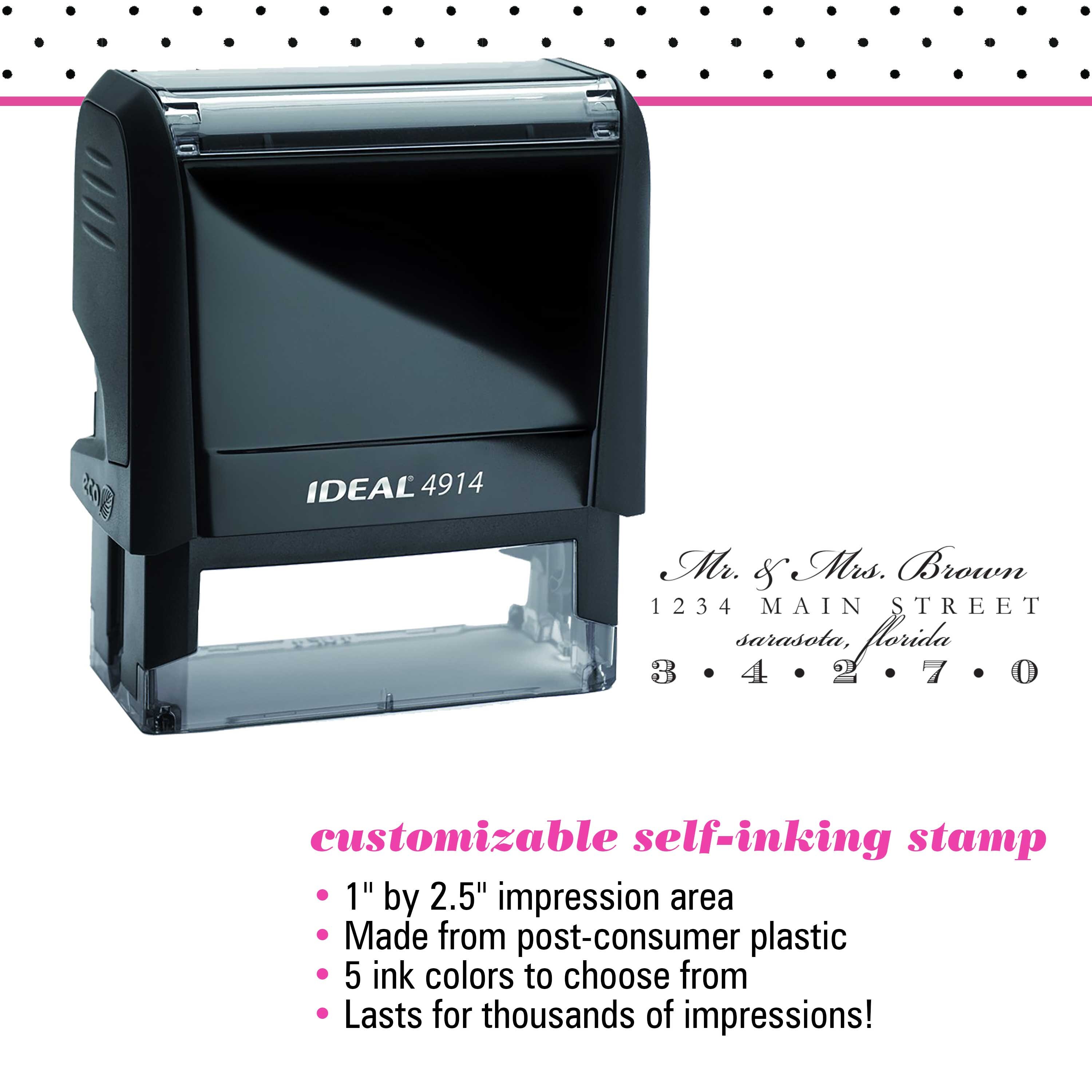 Personalized Self Inking Return Address Stamp Custom Rubber | Etsy
