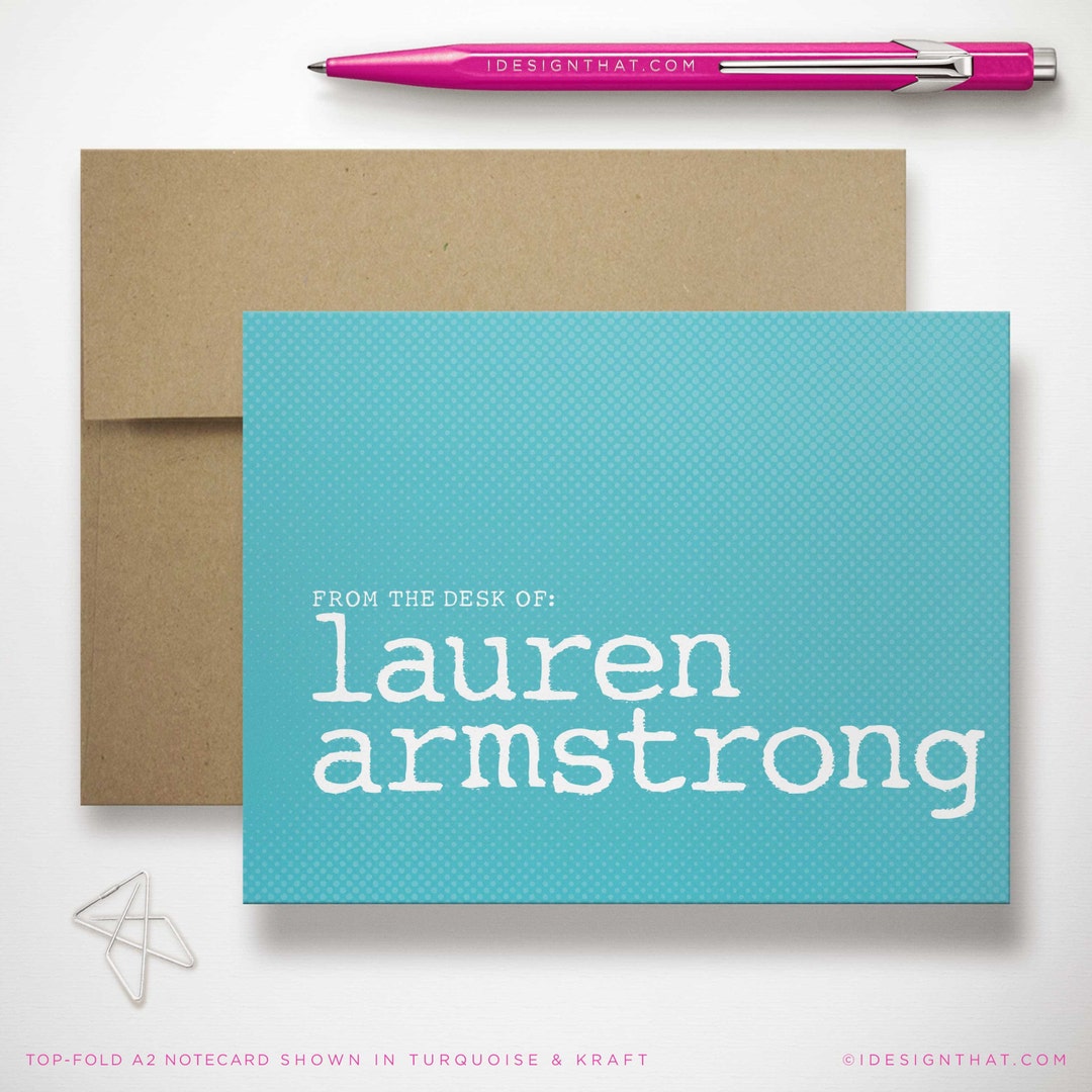 Custom From the Desk of Stationary Notecards, Gifts for Authors ...