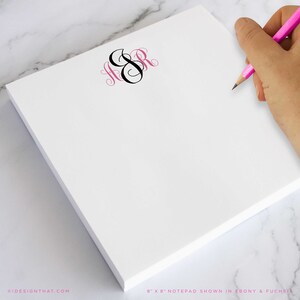 Personalized Square Notepads Custom Monogram Initials, Elegant ...