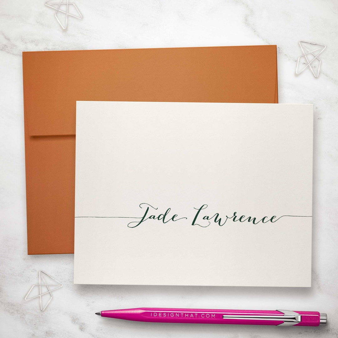 Personalized Folded Notecards With Envelopes - Stationary Sets for ...